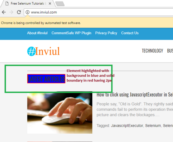 How To Highlight Elements Using Javascriptexecutor In Selenium Inviul